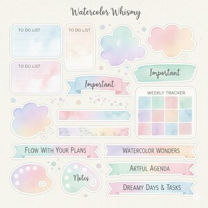 Pastel Digital Stickers Goodnotes Productivity Bundle Planner Sticky ...