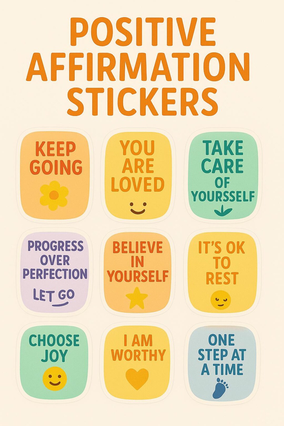 Positive Affirmation Sticker Pack – Motivational Vinyl Stickers | Self ...