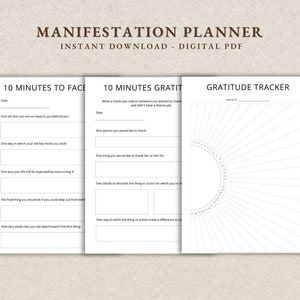 Manifestation Planner Printable | Dream Journal Digital | Mental Health ...