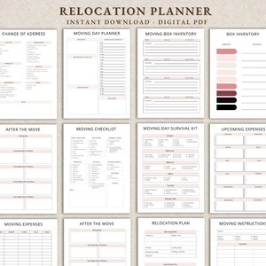 Relocation Planner Printable and Editable Canva Templates | Moving ...