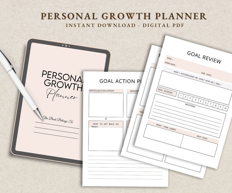 Personal Growth Journal Template, Editable Canva Template, Personal ...