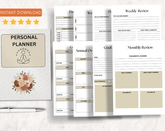 Personal Growth Journal Template, Editable Canva Template, Personal ...