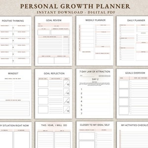 Personal Growth Journal Template, Editable Canva Template, Personal ...