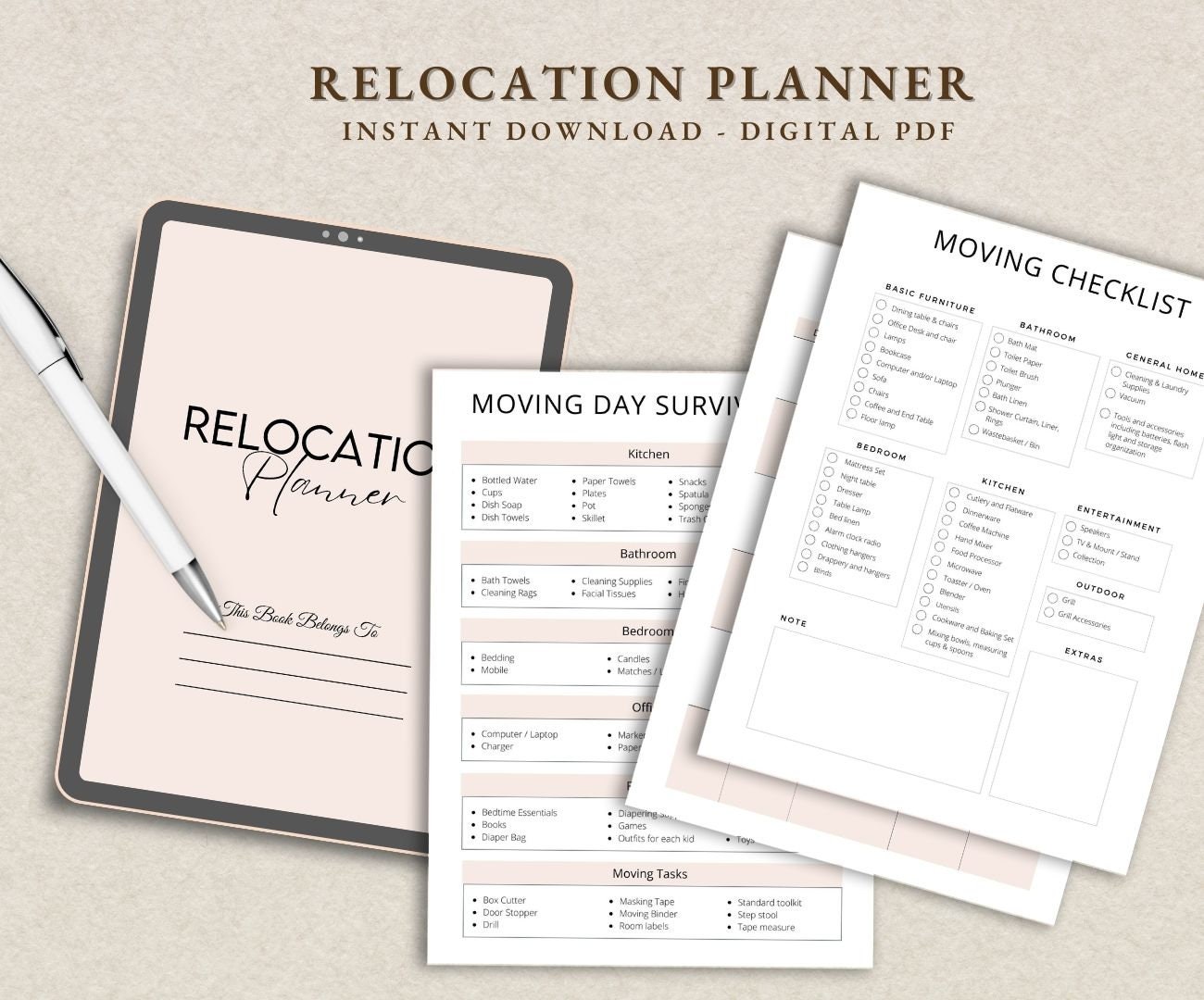 Relocation Planner Printable and Editable Canva Templates | Moving ...