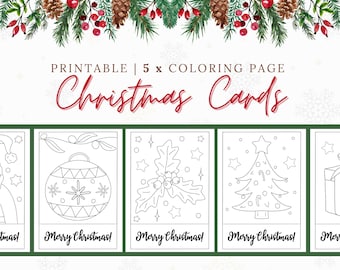 christmas greeting card coloring pages