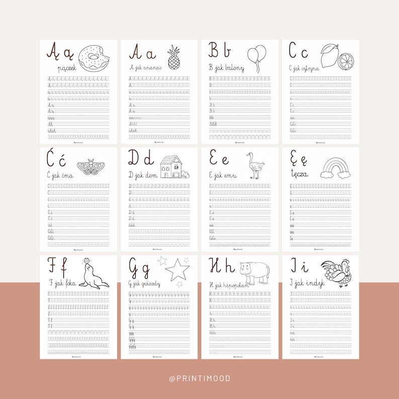 Polish Alphabet Tracing Sheets – Handwriting Practice (PDF Pattern) - Etsy