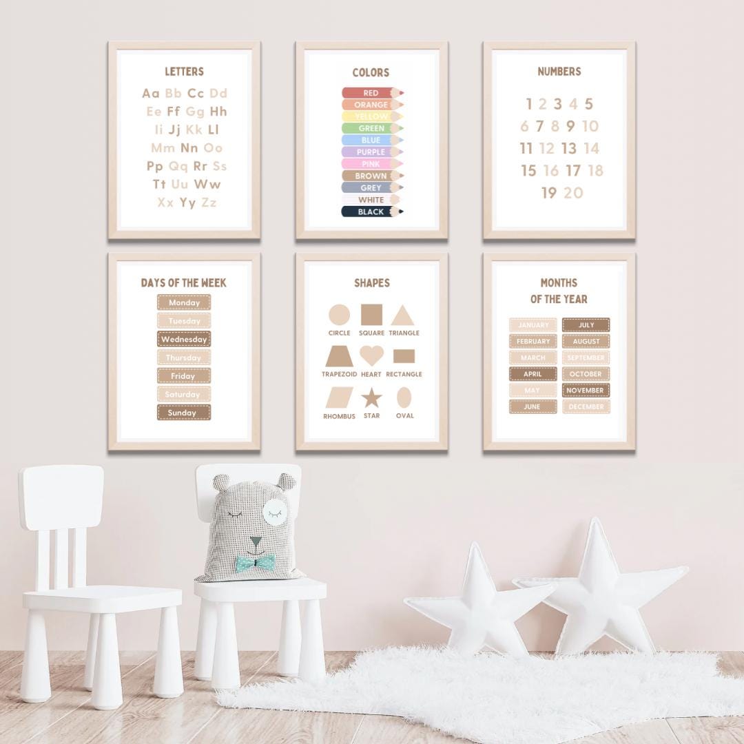 Educational Posters for Kids | Beige & Earth Colors | Homeschool ...