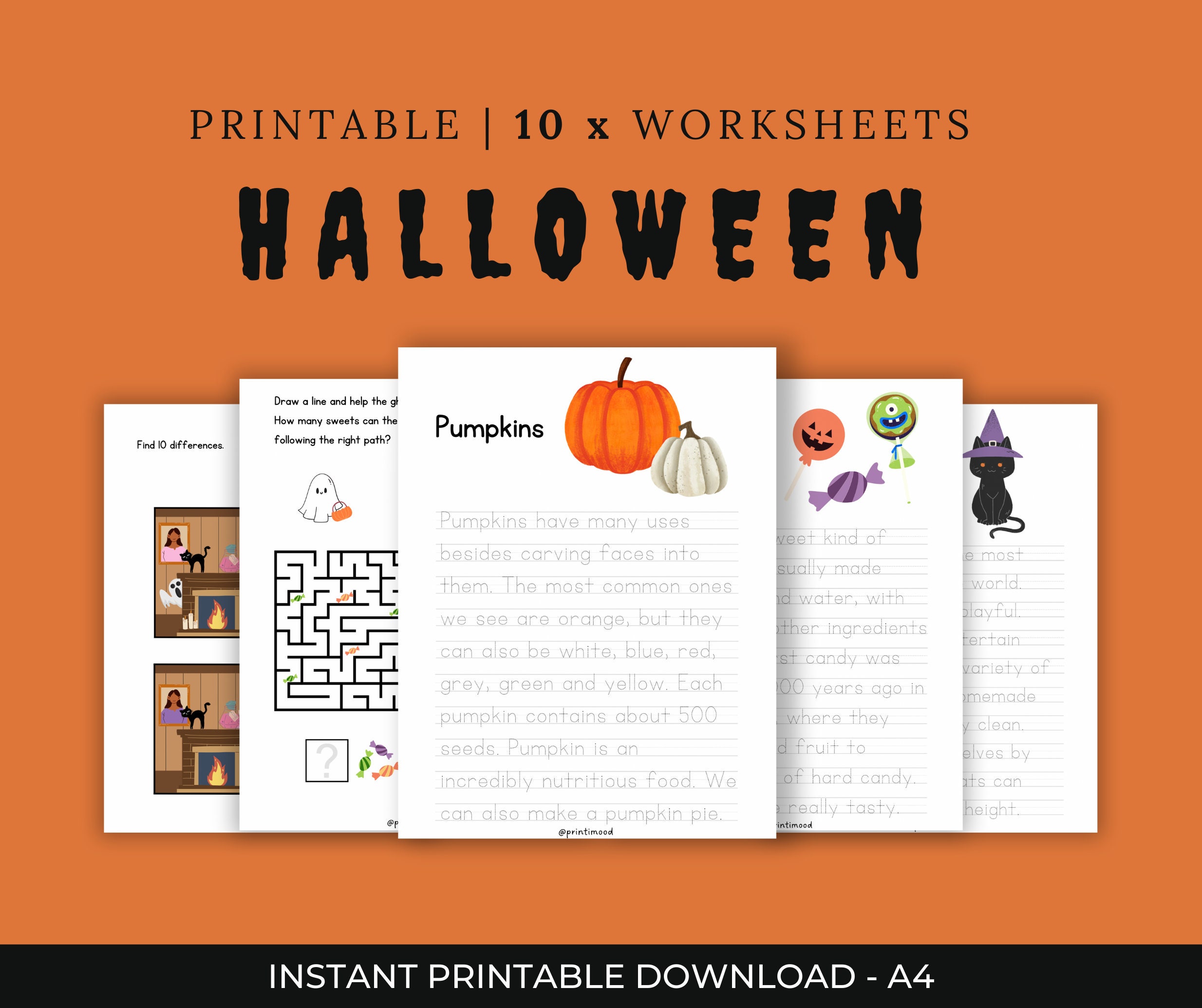 Halloween Worksheets Halloween for Preschool 1-3 Grades Worksheets ...
