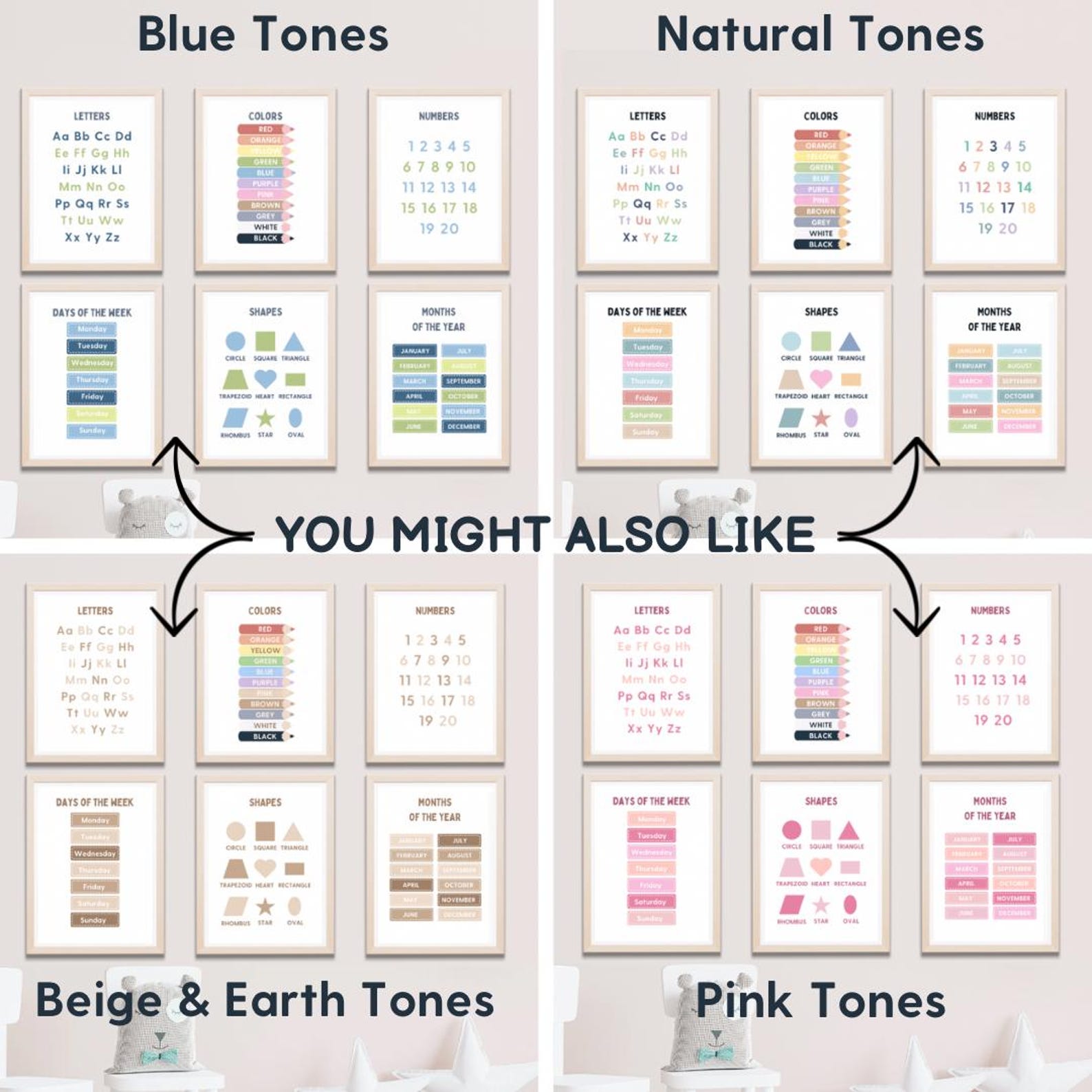 Educational Posters for Kids Beige & Earth Colors Homeschool Posters ...