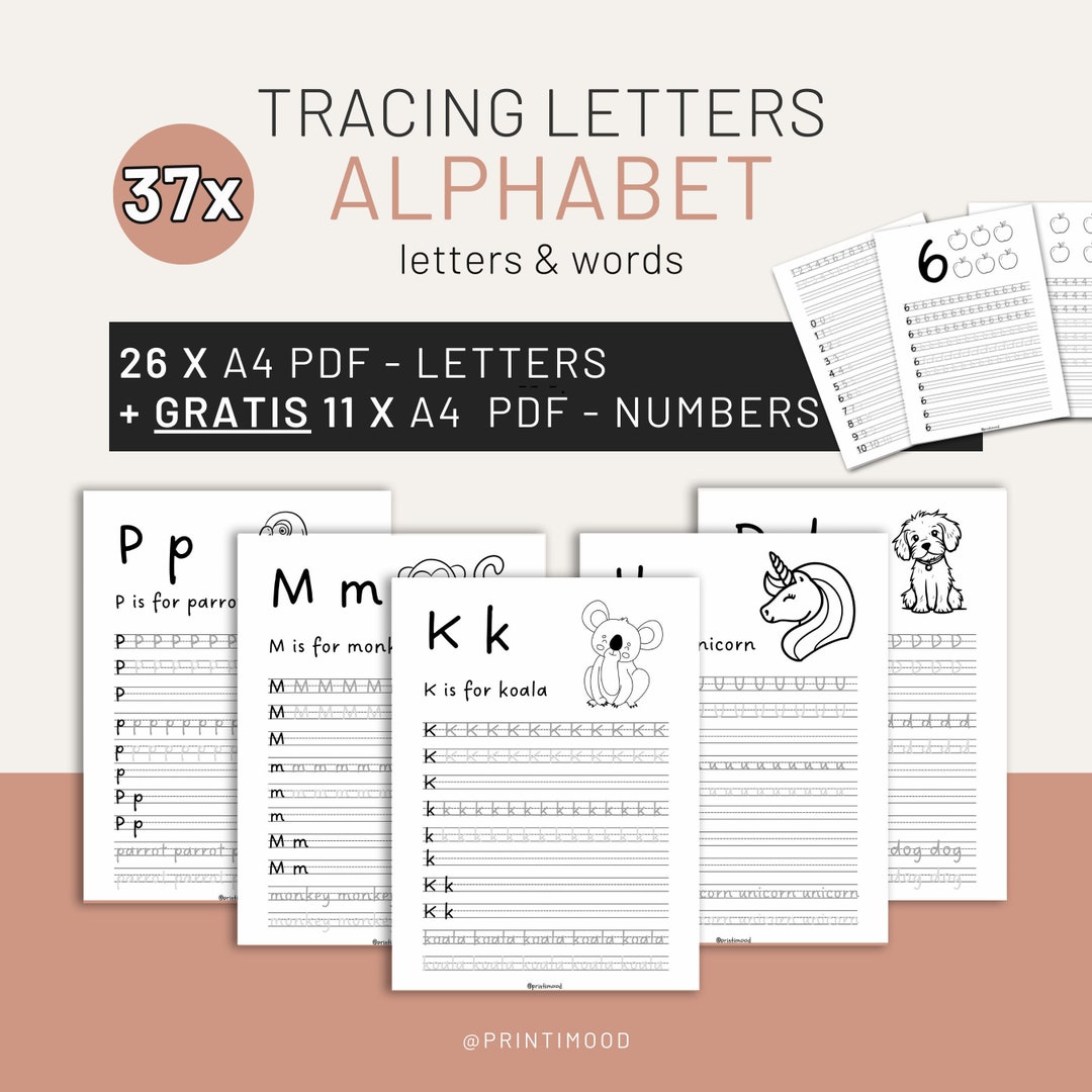 Alphabet & Number Tracing Sheets for Kids – 37 Printable Pages ...
