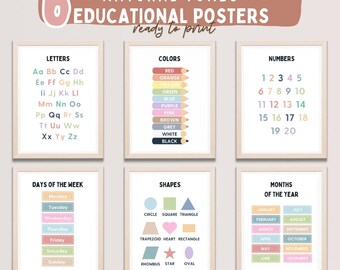 Educational Posters for Kids | Beige & Earth Colors | Homeschool ...