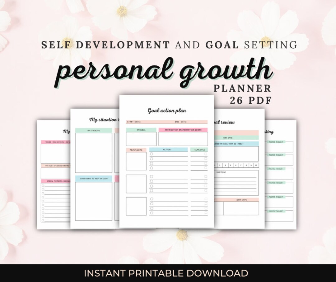 Personal Growth Planner PDF – 26 Pages for Self-development & Goal ...