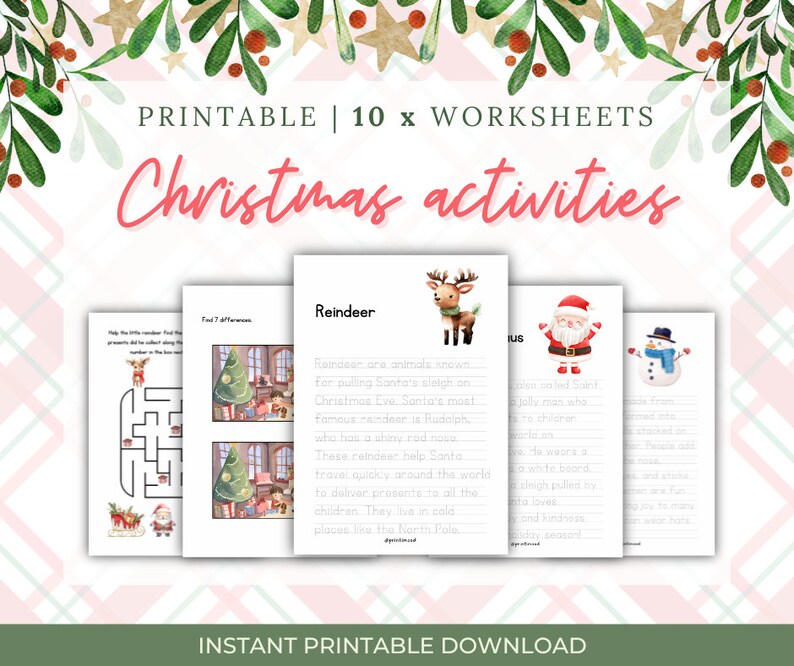 Christmas Printable Worksheets for Kids | Fun Holiday Activity Pack ...