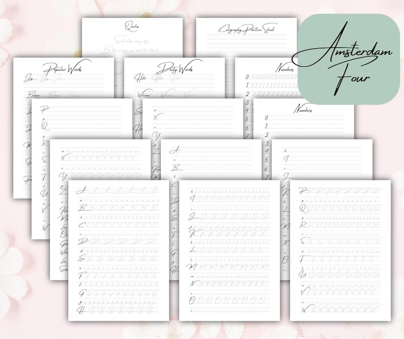 Calligraphy Worksheets Mega Pack | 6 Fonts, 94 Pages | Printable ...