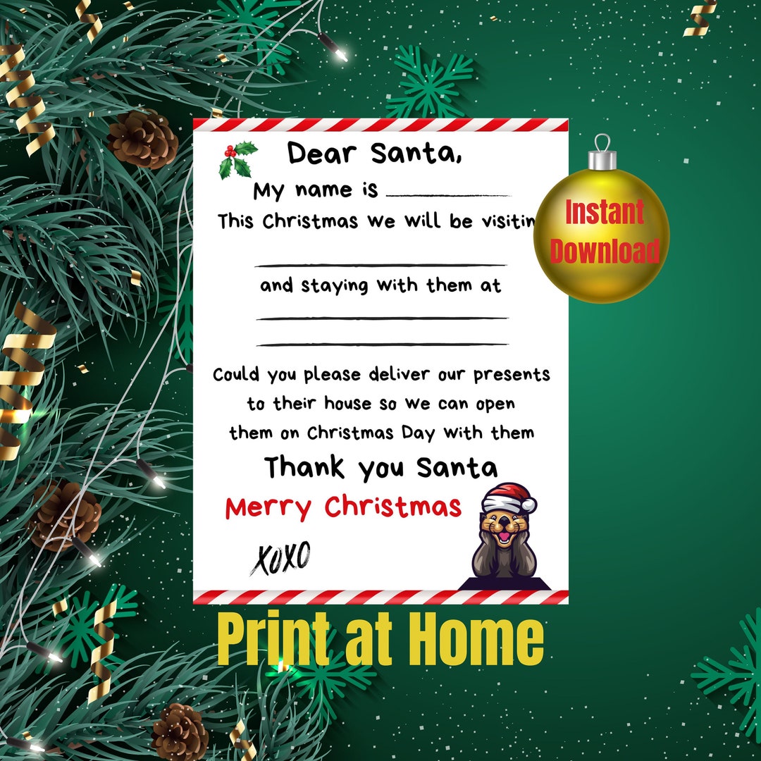 Kids Visiting at Christmas Letter to Santa Camping at - Etsy