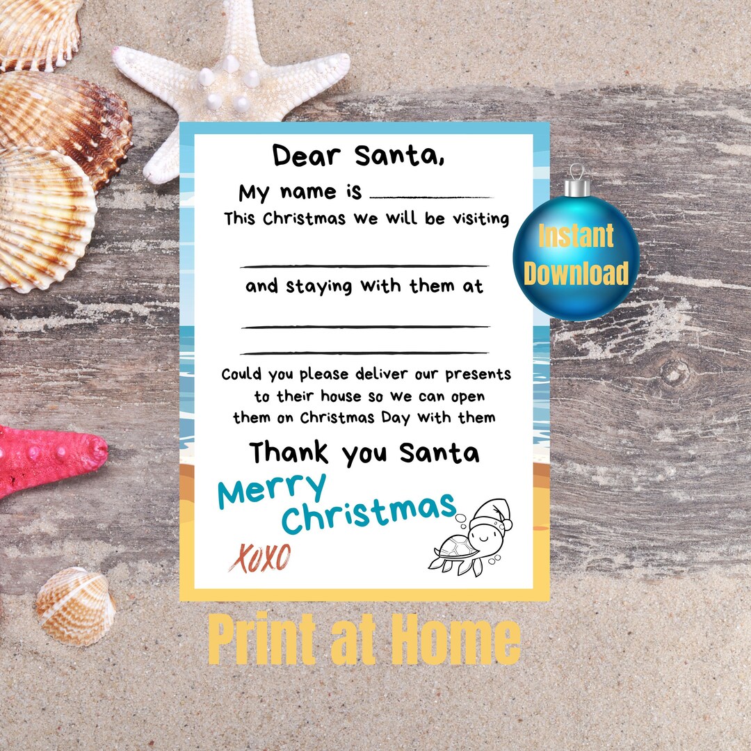 Kids Visiting at Christmas Letter to Santa, Camping at Christmas, Away ...