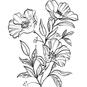 Coloring Pages Printable Color Sheets Fun Floral Coloring - Etsy
