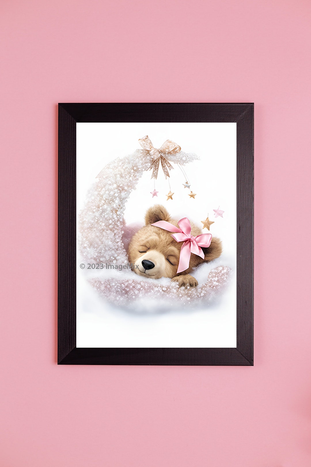 Teddy Bear Girl Room Decorate Poster Print Instant Painting - Etsy