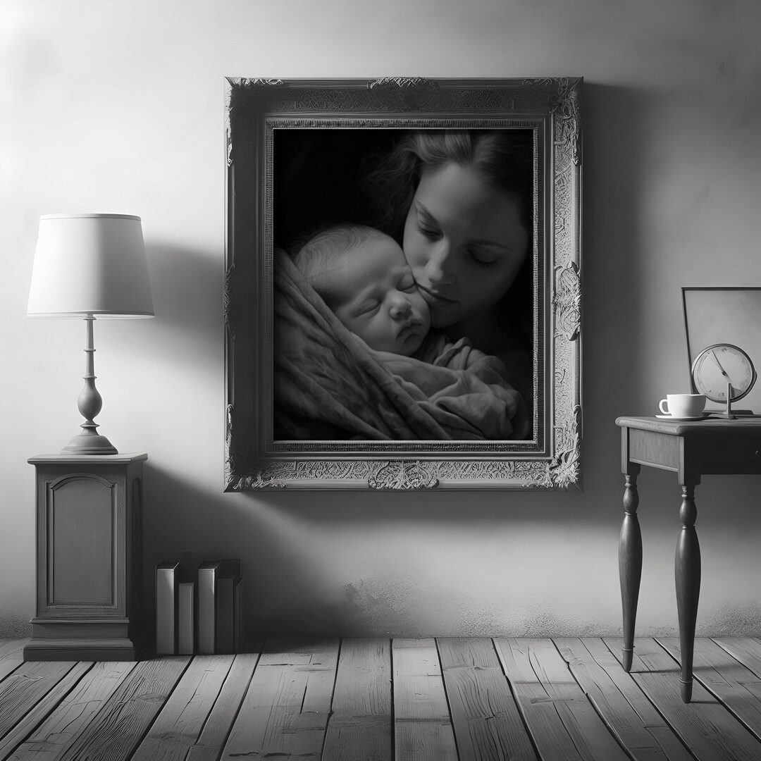 Black and White Style Smart Object Frame Mockup Old School Style ...