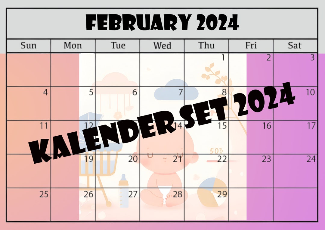 Baby Calendar Year 2024 to Print at Home A3 A4 A5 A6 Formats - Etsy