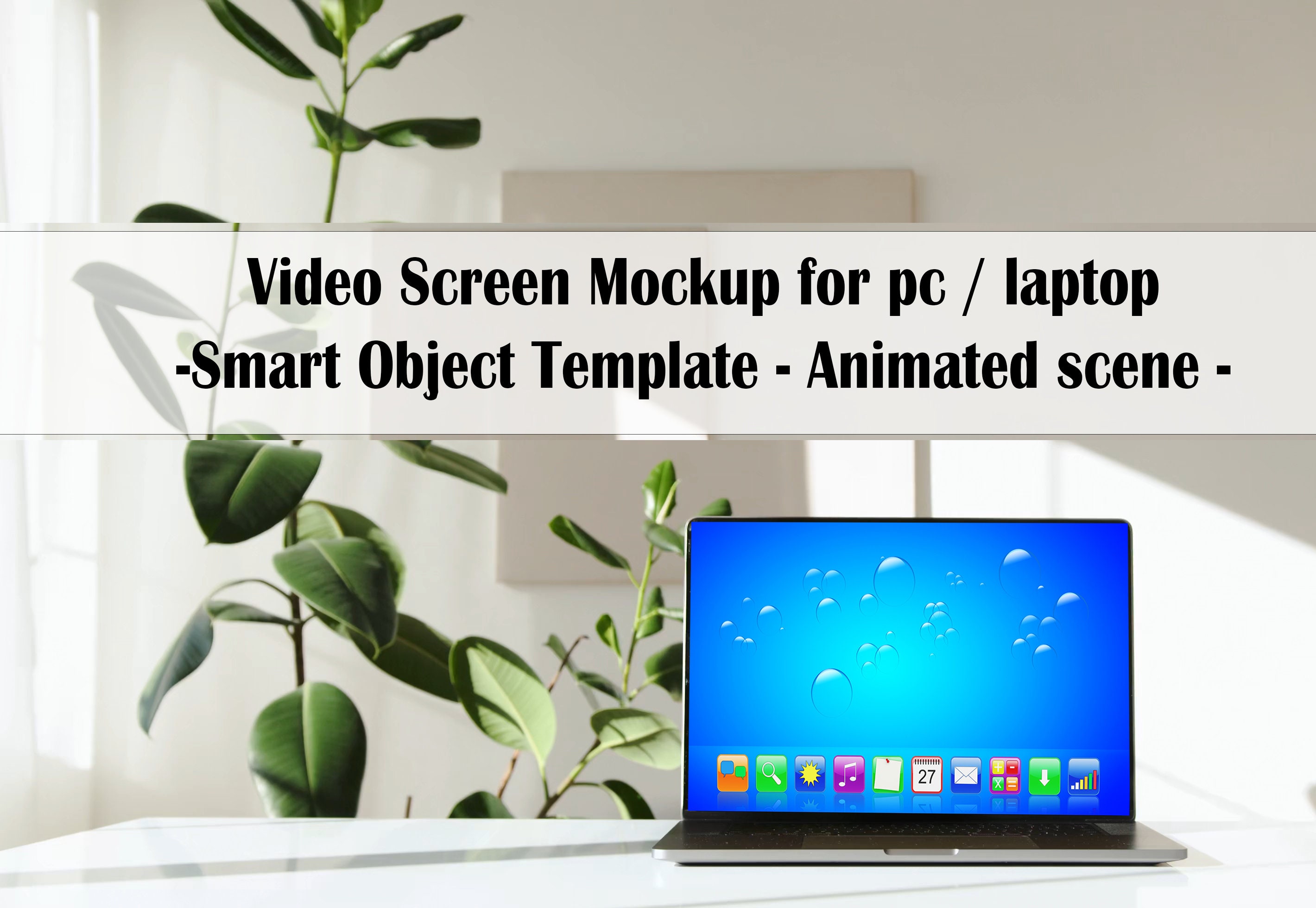 PC Screen Video Mockup, Smart Object Psd Photoshop, Presentate Website ...