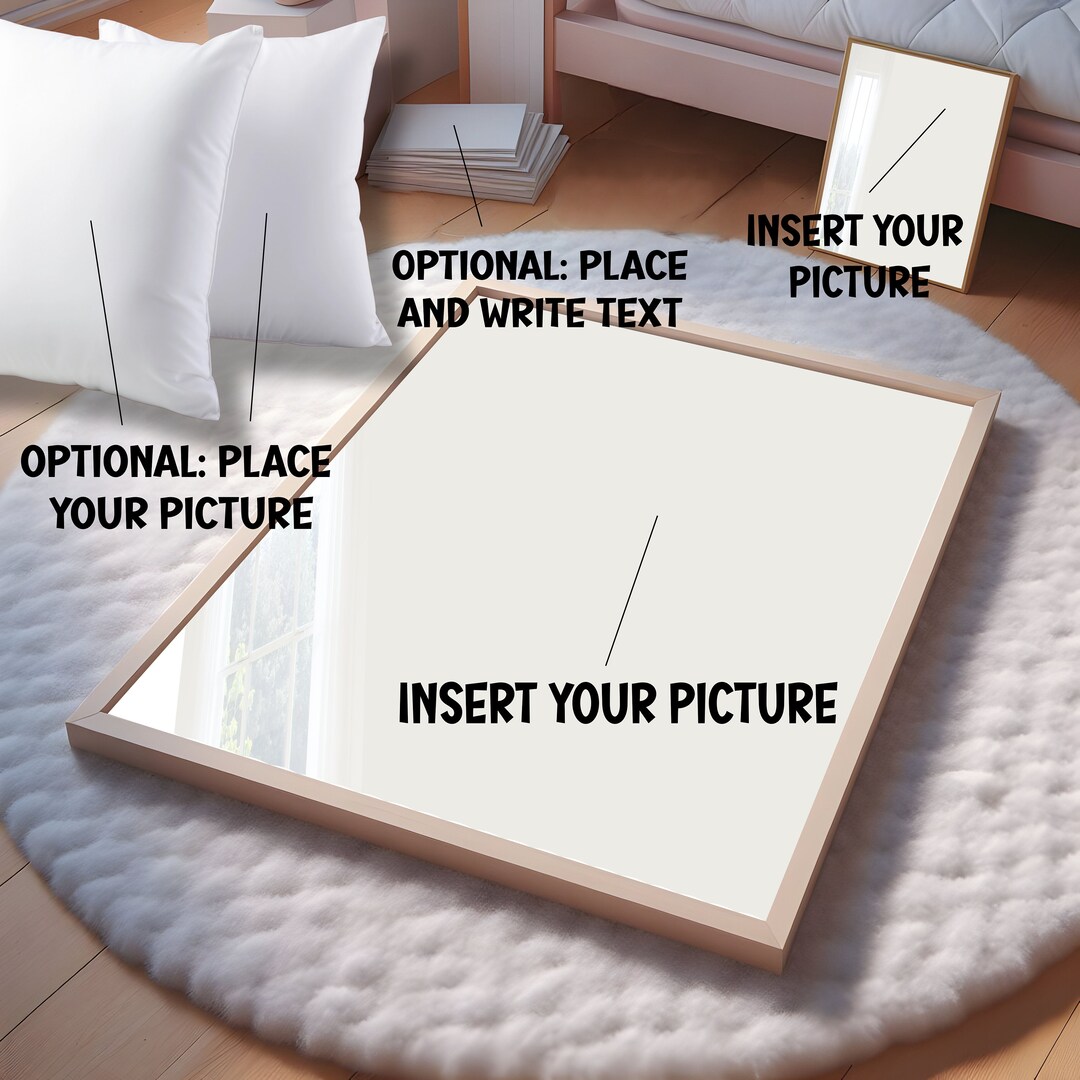 Fully Editable Frame Cushion Mockup Original SMART Template, Wall Art ...