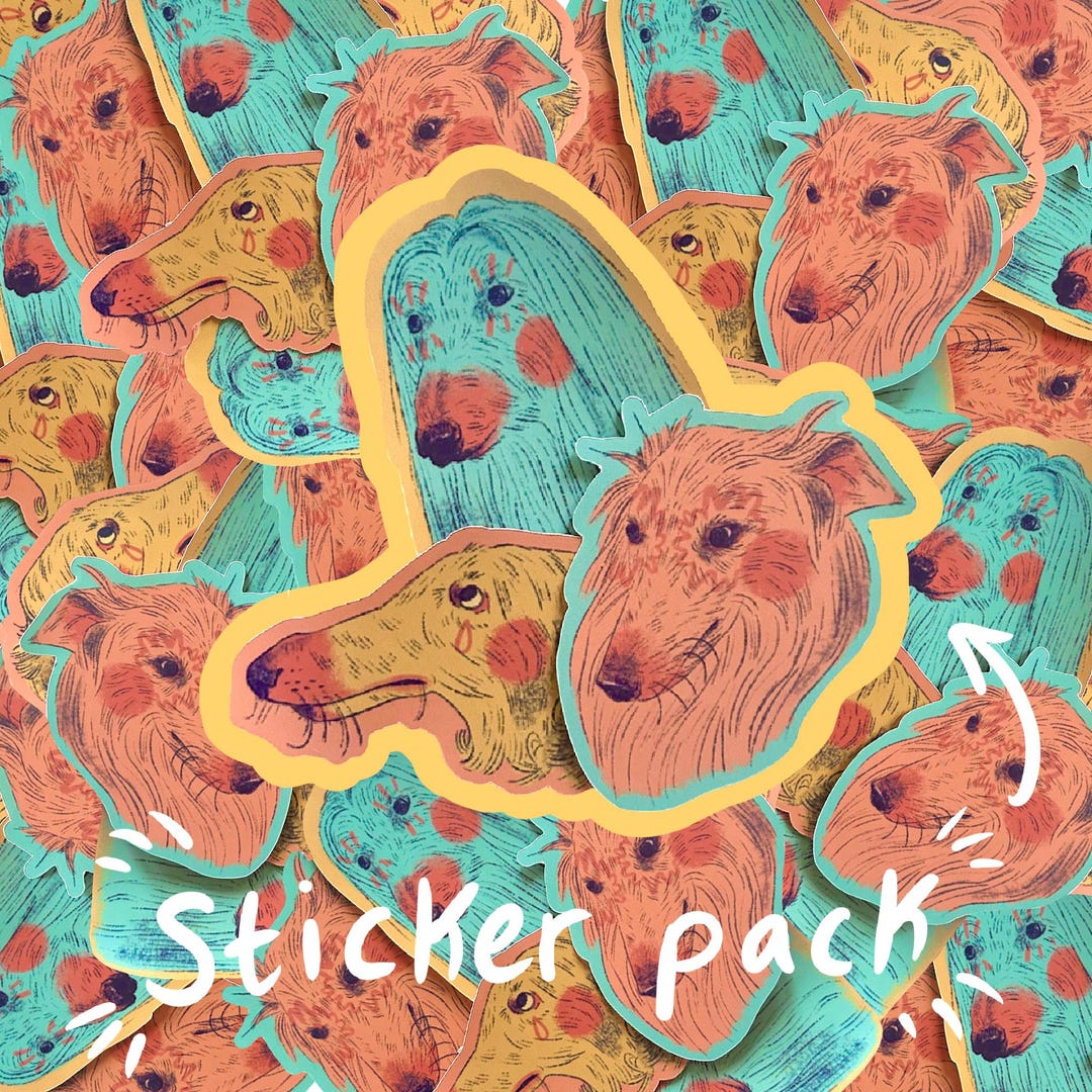 Borzoi Sticker Pack - Etsy