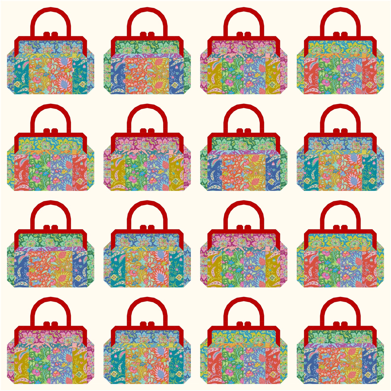 Vintage Purse Quilt Block FPP (foundation Paper Piecing) - Printable ...