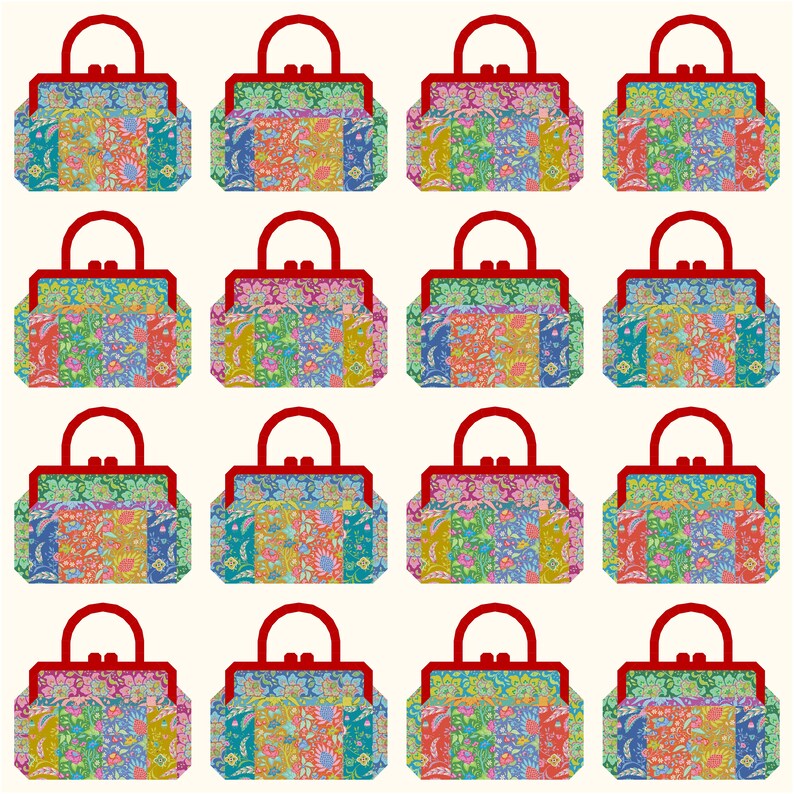 Vintage Purse Quilt Block FPP (foundation Paper Piecing) - Printable ...