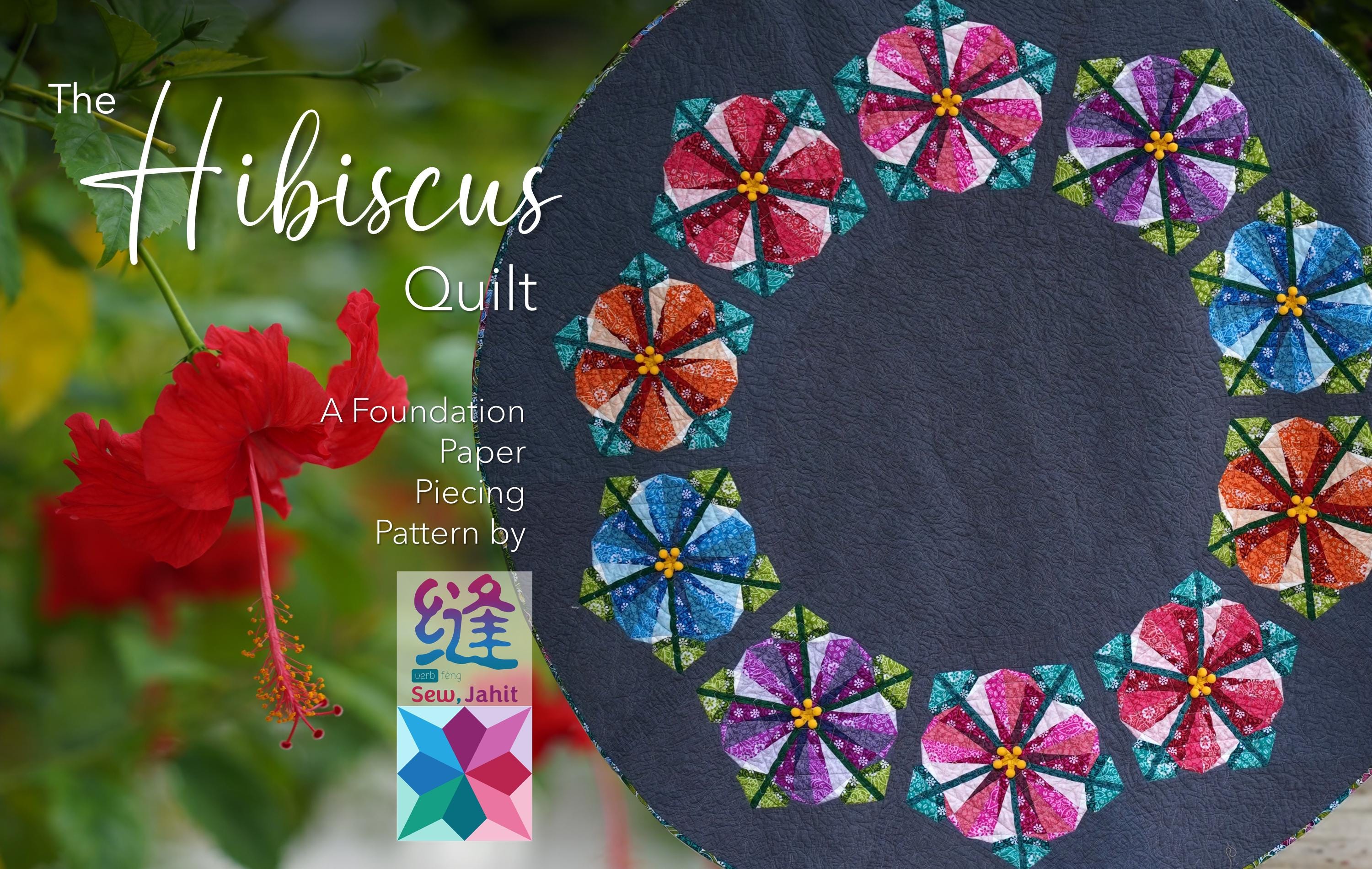 Hibiscus Flower Quilt Block FPP (foundation Paper Piecing) - Printable ...