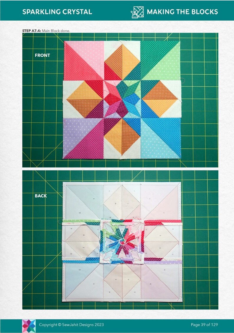 Sparkling Crystal Quilt FPP Pattern and Tutorial With Pictorial ...