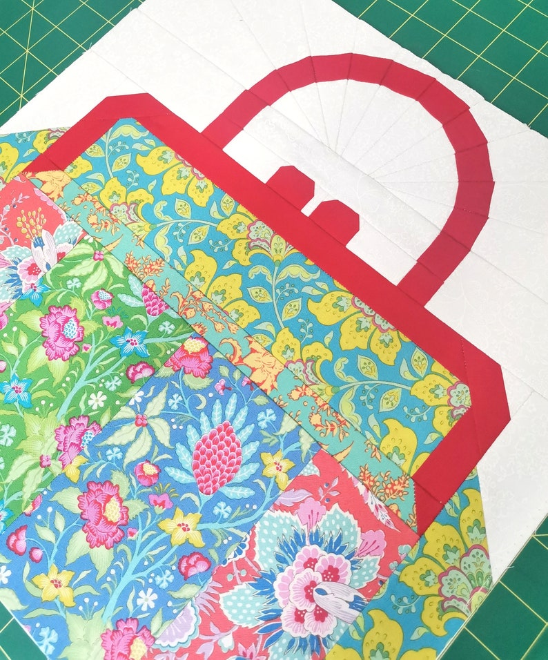 Vintage Purse Quilt Block FPP (foundation Paper Piecing) - Printable ...