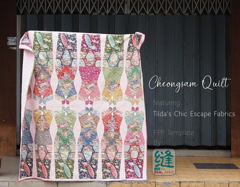 Cheongsam / Qipao Quilt Block FPP - Printable PDF Pattern (version 1 ...