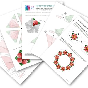 Hibiscus Flower Quilt Block FPP (foundation Paper Piecing) - Printable ...