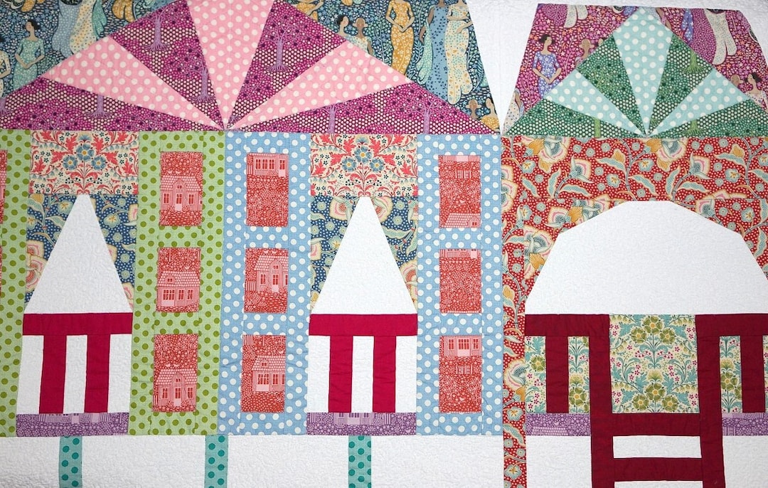 Traditional Malay Houses Quilt Block FPP - Printable PDF Patterns - Etsy