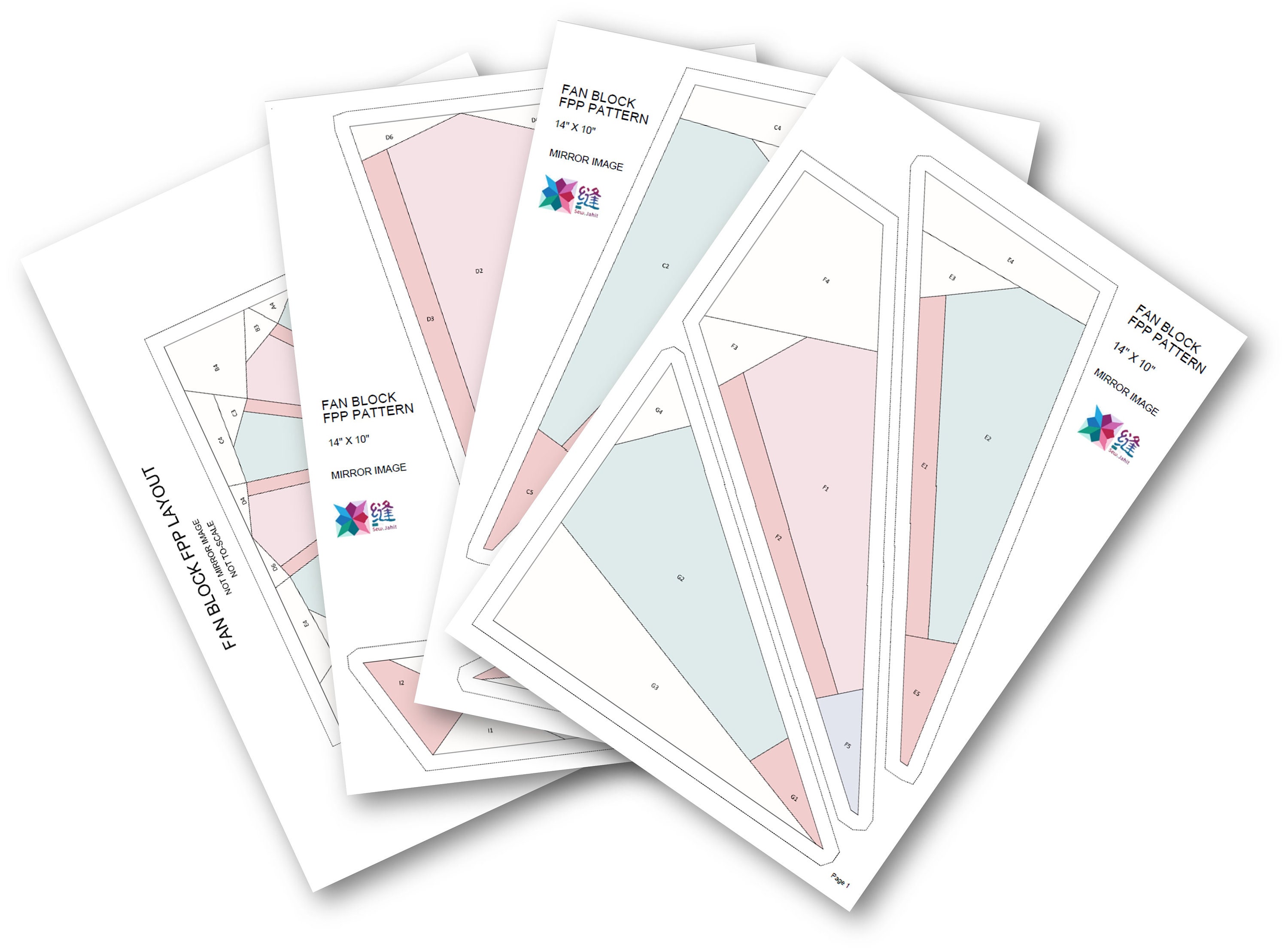 Folding Fan Quilt Block FPP (foundation Paper Piecing) - Printable PDF ...