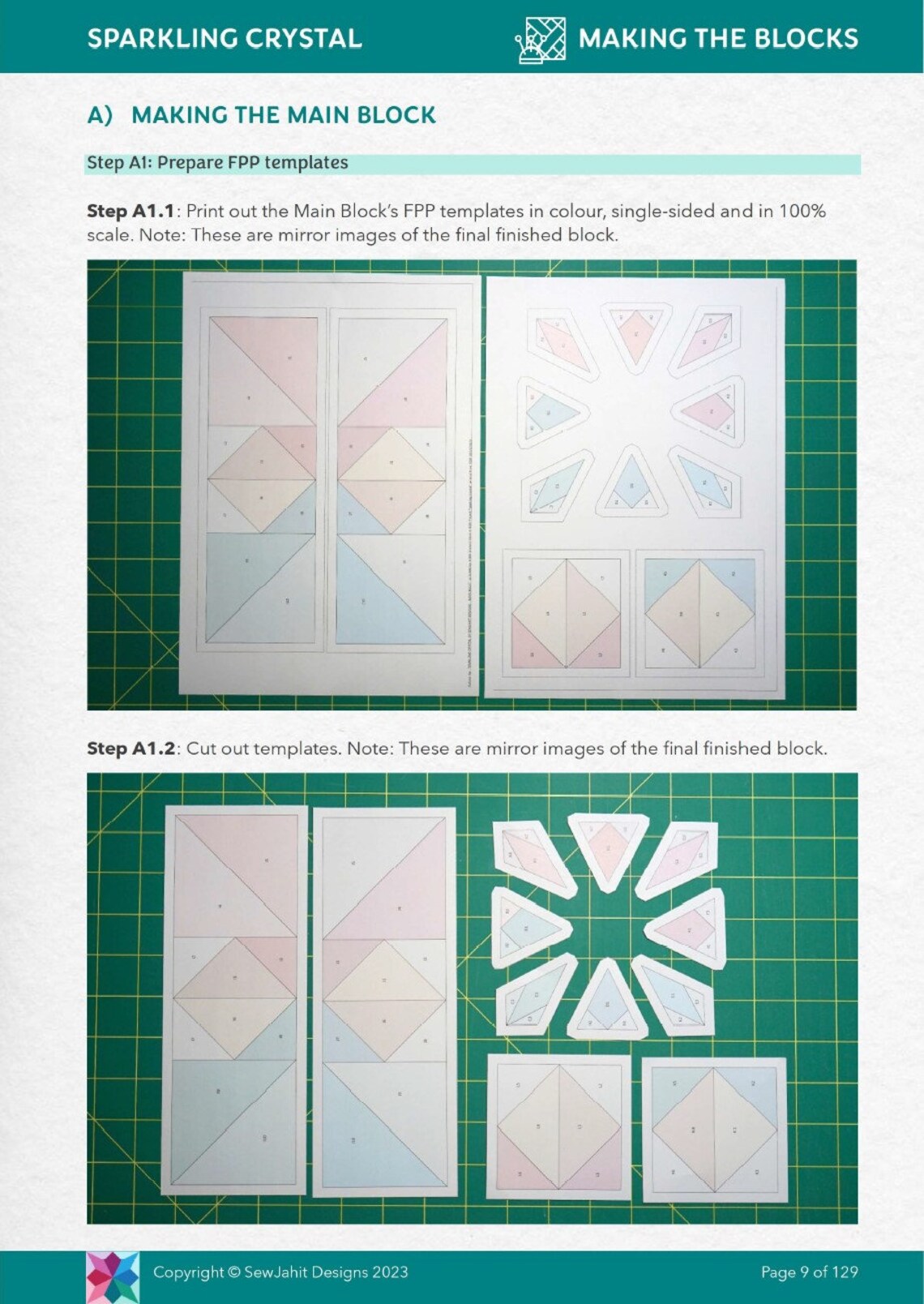 Sparkling Crystal Quilt FPP Pattern and Tutorial With Pictorial ...