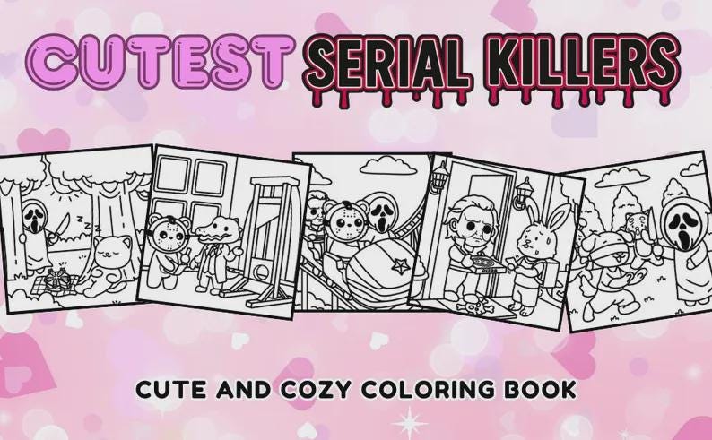 Cute Horror Coloring Pages - Etsy