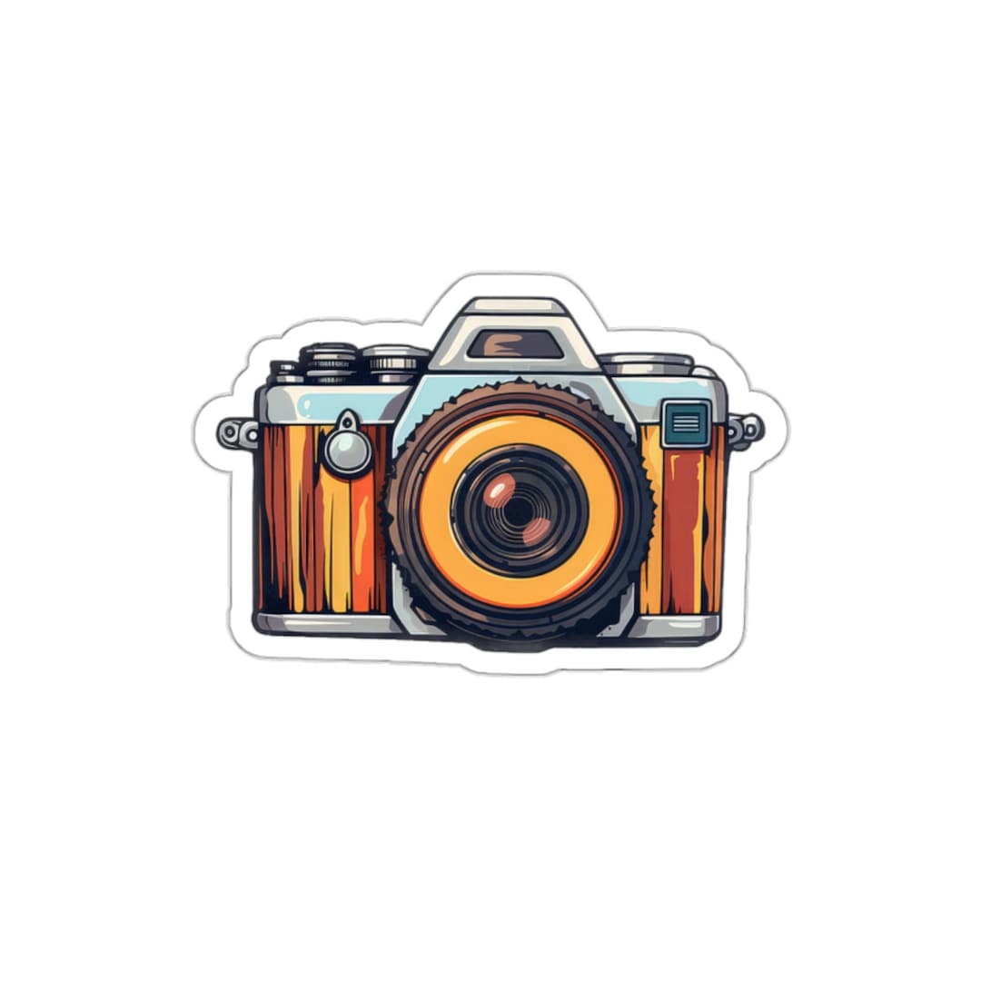 Camera, Die-cut Sticker. Water Resistant Sticker. Outdoor Use Sticker ...