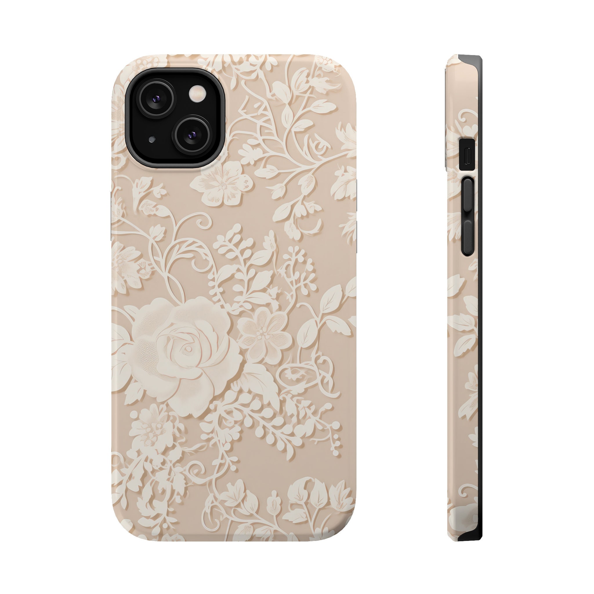 Flowers and Lace Magsafe Tough iPhone Case various Sizes, Matte or ...