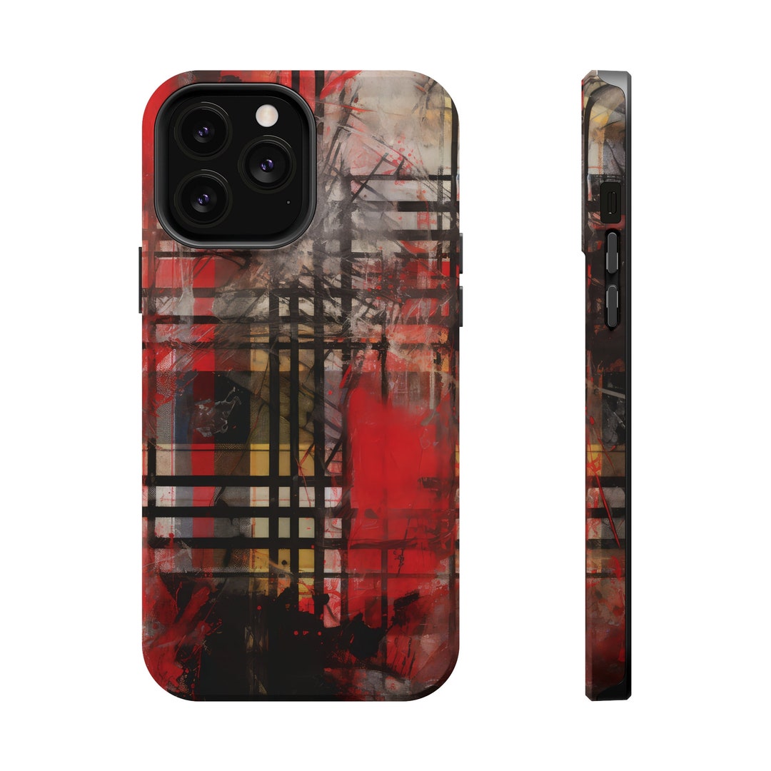 Grunge Plaid, Magsafe Tough iPhone Case (various Sizes, Matte or Glossy ...