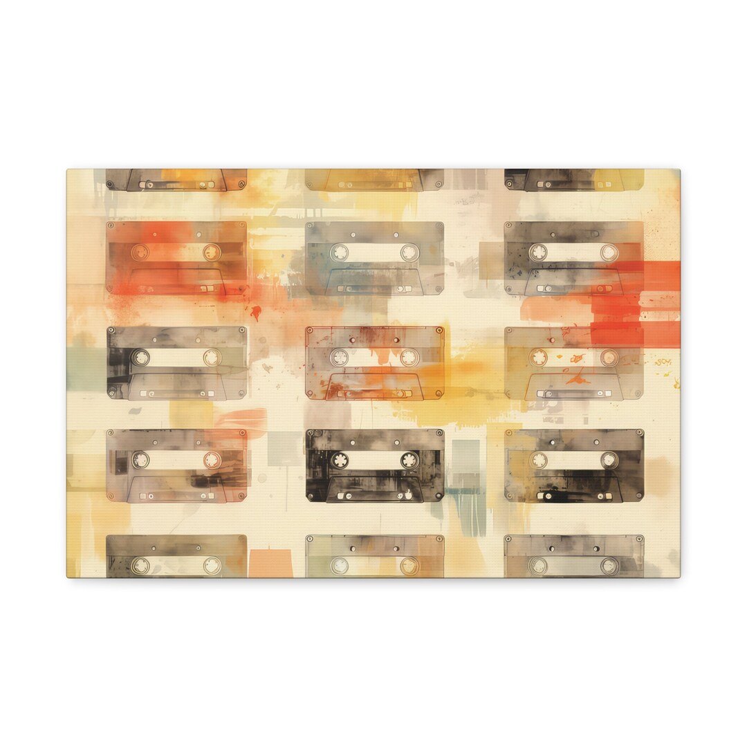 The Cassette Tape Nostalgia, Canvas Gallery Wraps. 80's Decor. Digital ...