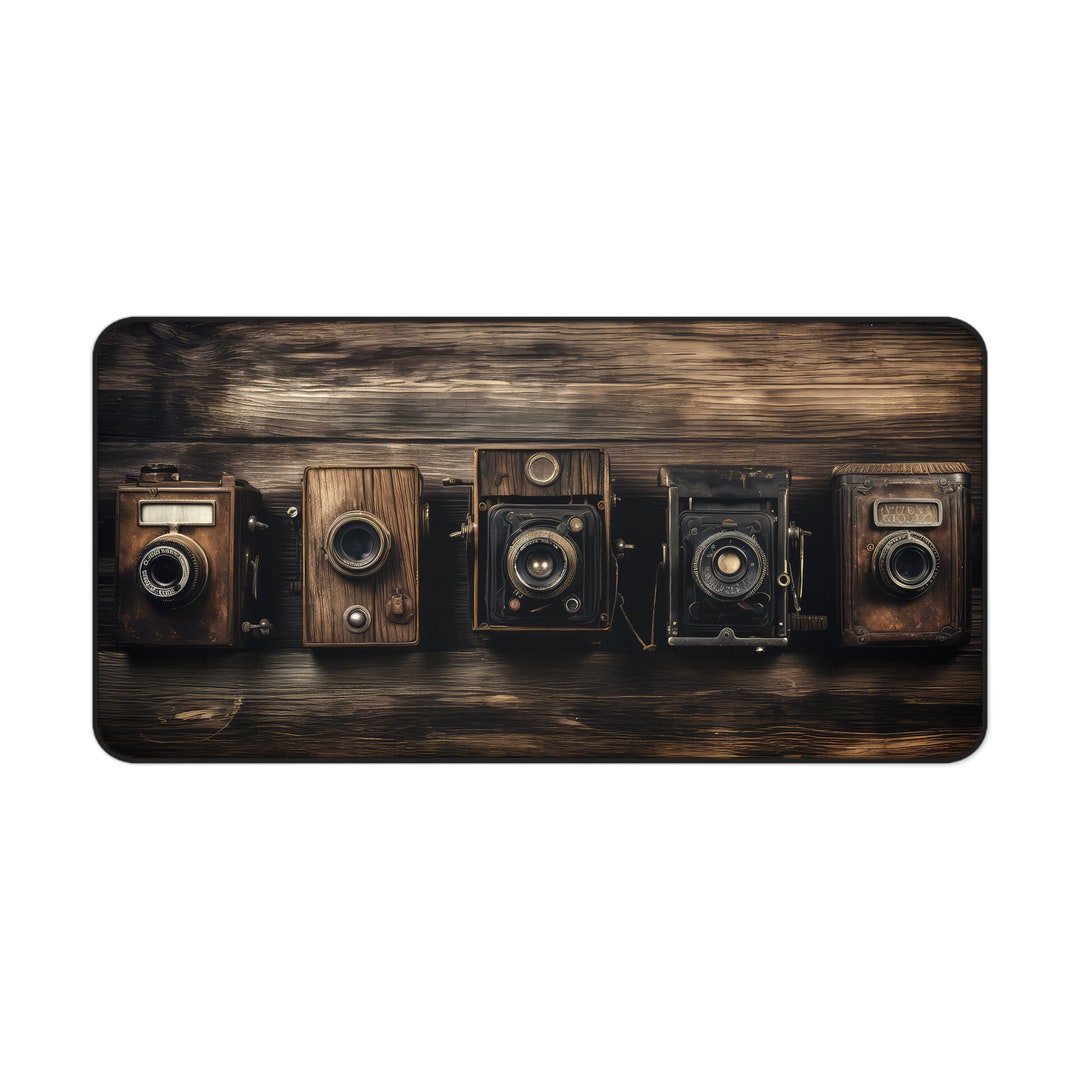 Vintage Cameras - Desk Mat. Neoprene, Anti-slip Desk Mat. Desk Pad ...