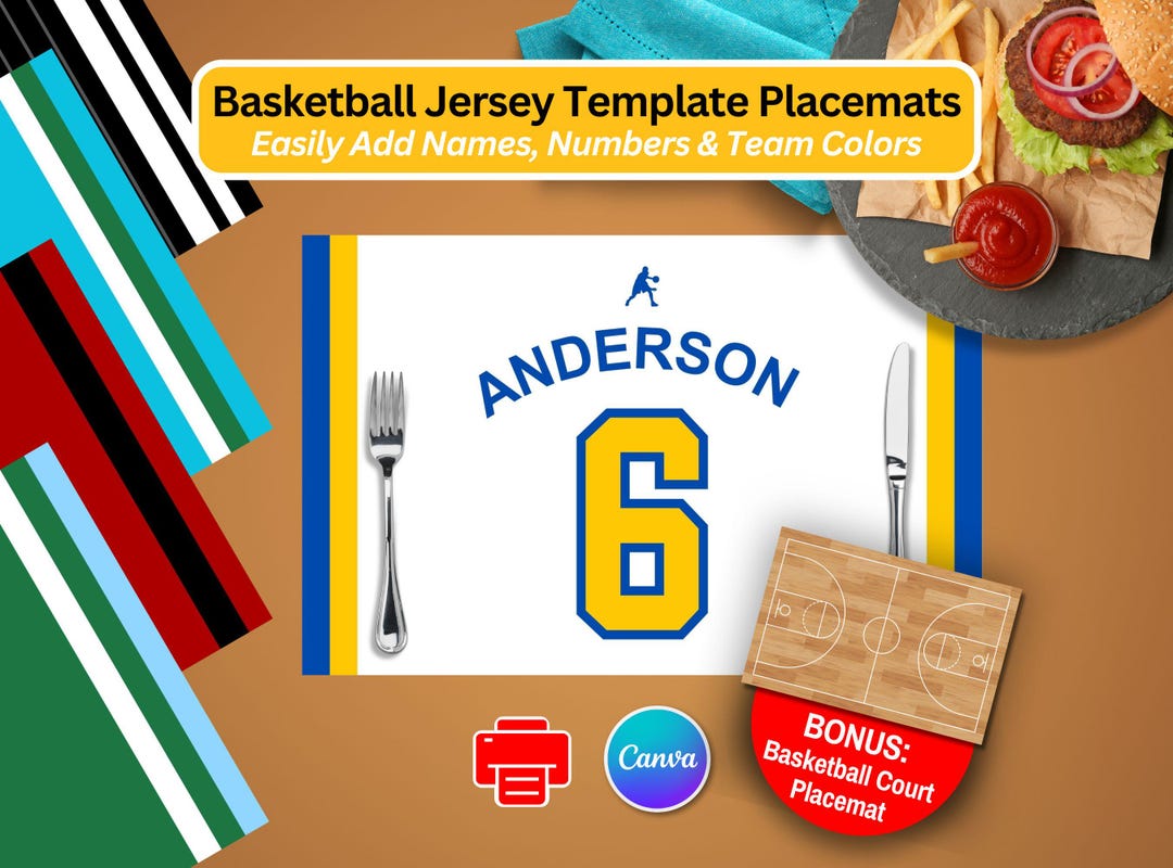 Customizable Basketball Party Placemats - Basketball Theme Birthday ...
