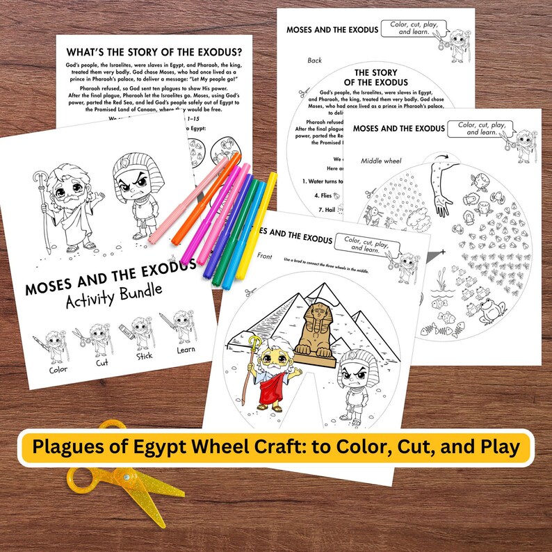 Moses and Exodus Activity Bundle – Plagues of Egypt Craft (printable ...