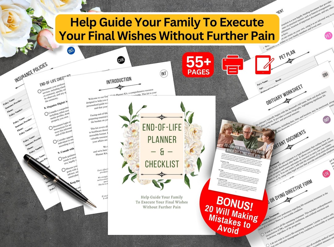 End of Life Planner - Ultimate Life Planner - Emergency Binder ...