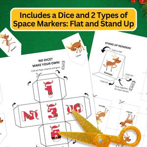 Christmas Game Printable for Kids - Santa’s Reindeer Race Board Game ...