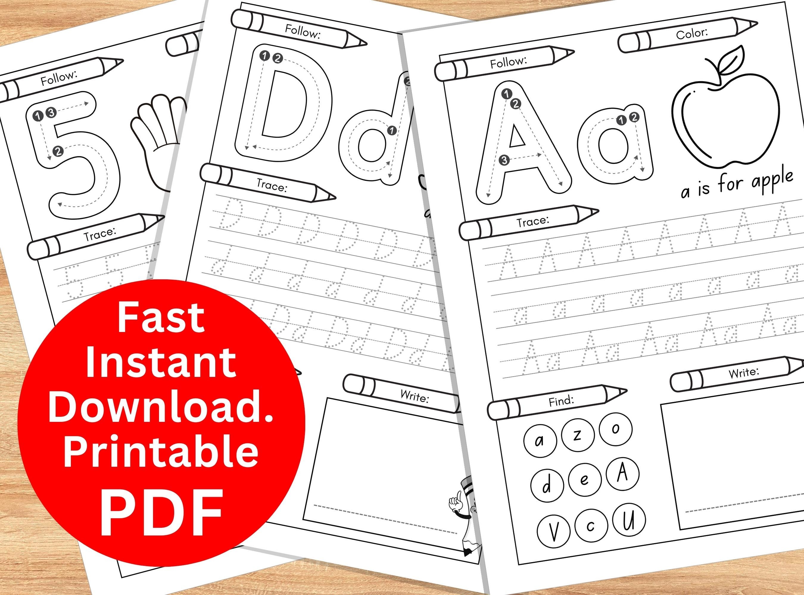 Alphabet and Number Tracing Sheets - Alphabet Learning and Numbers ...