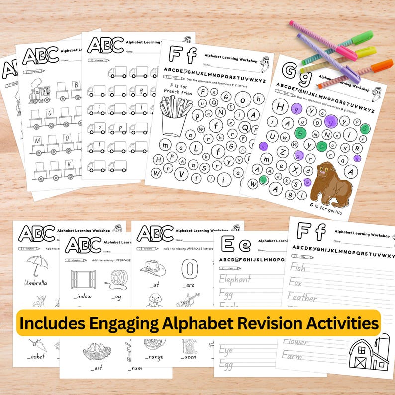 Alphabet Homeschooling Worksheet Activities: Printable ABC Tracing ...