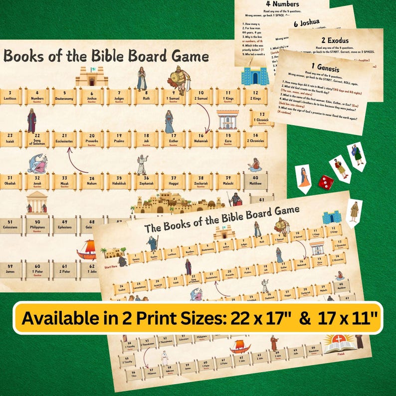 Bible Books Board Game & Quiz: Christian Learning (digital Download) - Etsy